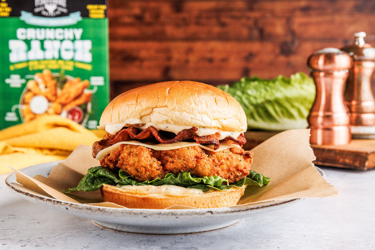 Crunchy Chicken Bacon Ranch Sandwich Recipe with Dilly Mayo