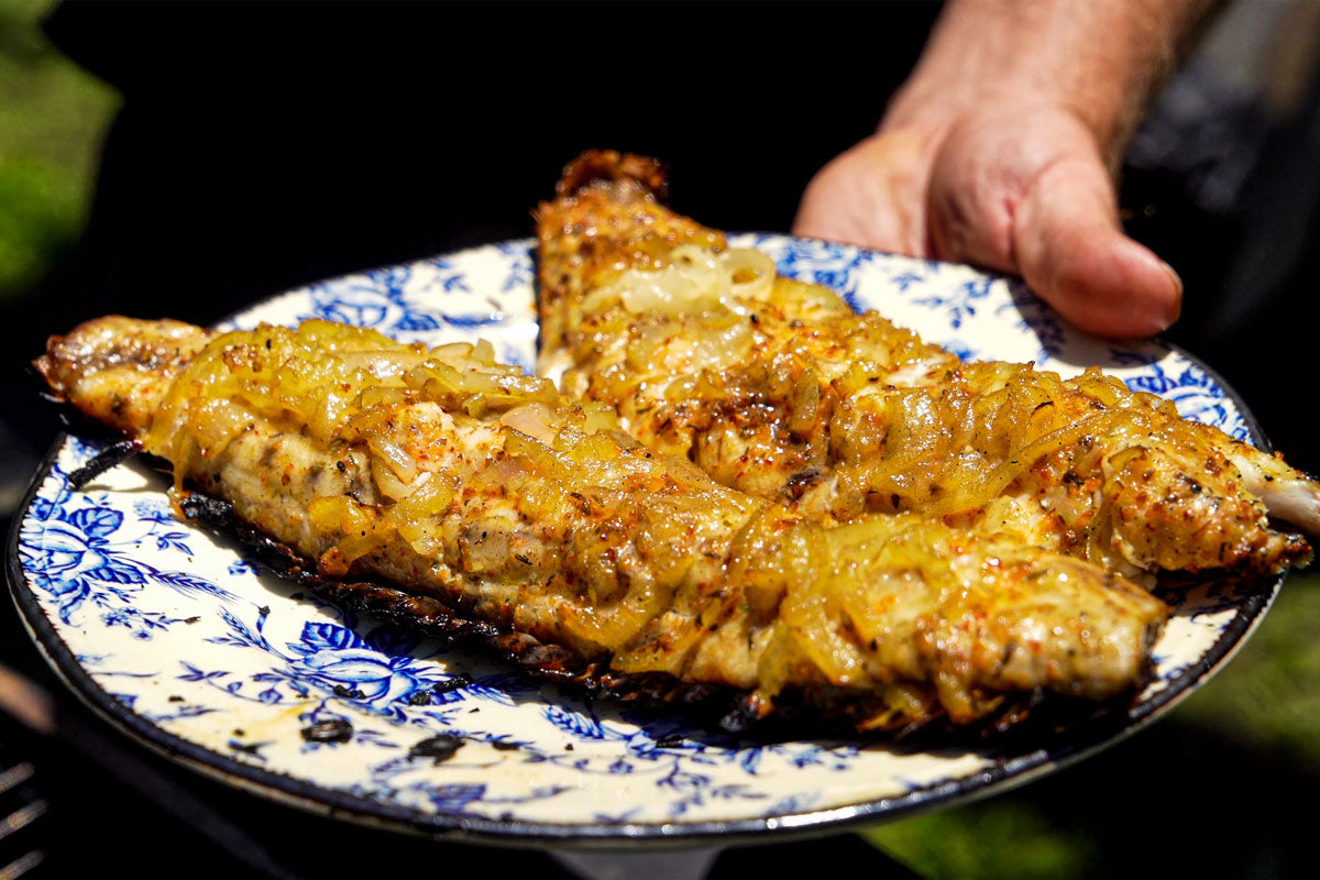 Redfish on the Half Shell with Onion Butter